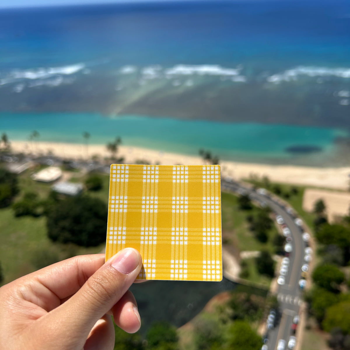 Yellow Palaka Sticker – Kahomelani's LLC